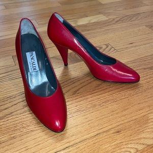 Pancaldi | Shoes | Vintage Red Pancaldi Heels Brand New Never Worn ...